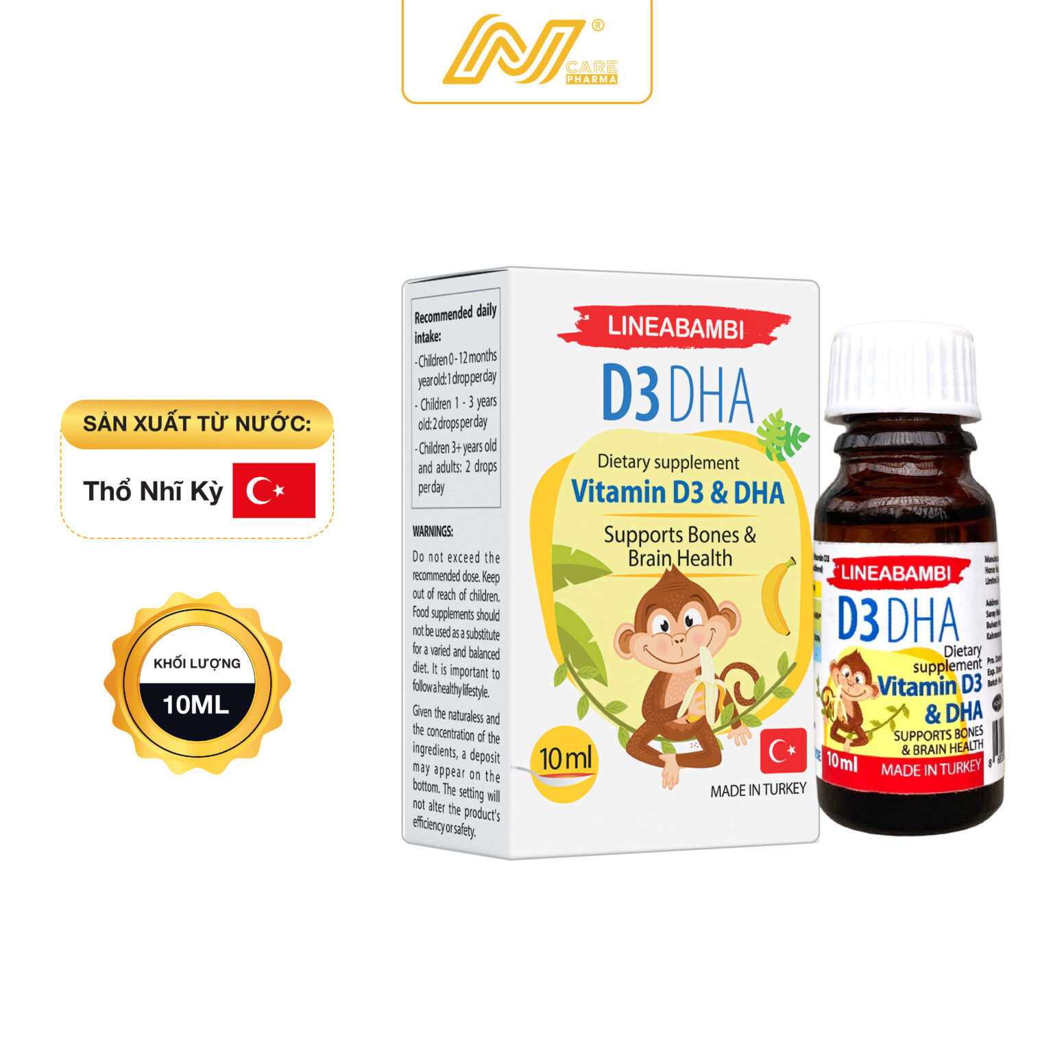 LINEABAMBI D3 DHA - Hỗ trợ phát triển xương răng chắc khoẻ, phát triển trí não, thị lực. - AN ...